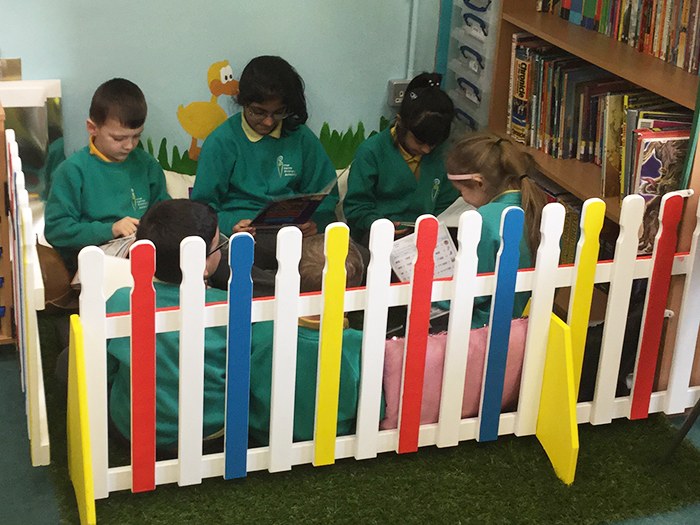 Students make new reading area for primary children