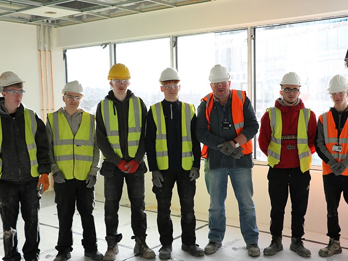 Construction students experience new campus